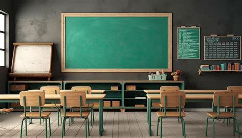 Premium Photo Classroom With Green Chalkboard