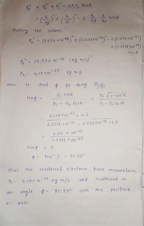 In A Compton Effect Experiment In Which The Incident X Rays Have A