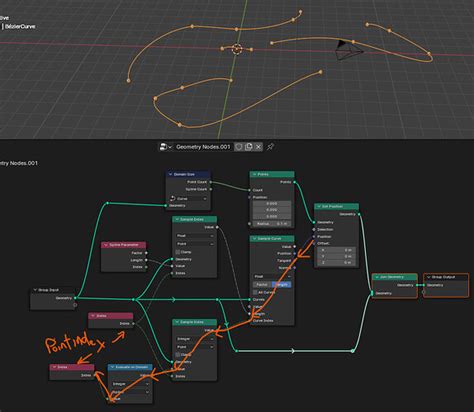Sample Curve Geometry Nodes Multiple Splines Modeling Blender