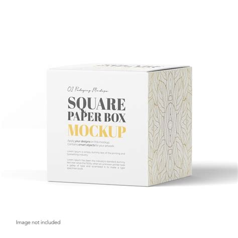 Premium Psd Square Paper Box Side View Psd Mockup