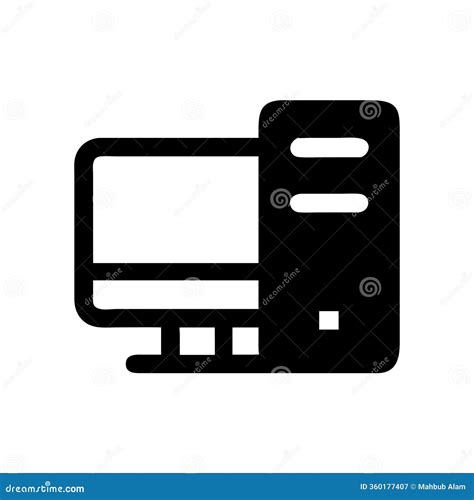 Modern Desktop Computer With Large Monitor And Keyboard Stock Vector Illustration Of Device