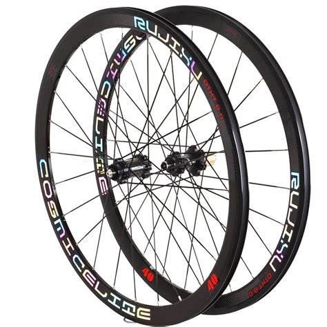 오프로드 자전거 디스크 브레이크 휠 세트 초경량 브레이크 40mm 림 탄소 섬유 튜브 허브 6 티몬