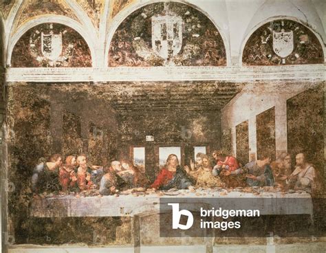 Image Of The Last Supper 1495 97 Fresco Pre Restoration By Vinci