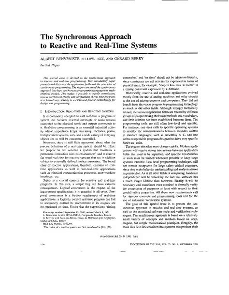 Pdf The Synchronous Approach To Reactive And Real Time Systems