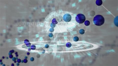 Premium Stock Video Animation Of Human Brain Binary Coding Dna Strand Spinning And Data