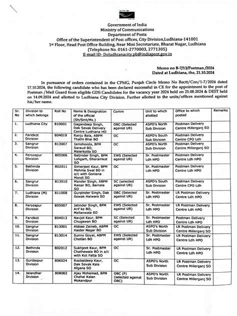 Appointment Memo Pdf