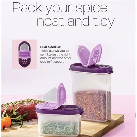 Spice Set Tupperware Rotating Rack Bekas Rempah Tray Berpusing Spice Jar Canister Airtight Food