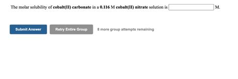 Solved The Molar Solubility Of Cobalt Ii Sulfide In A 0 296
