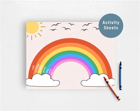 Printable Rainbow Busy Book Activity Sheets Etsy