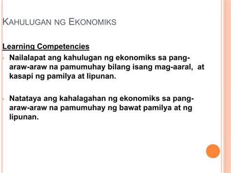 Ekonomics For Grade 9 Students Pptx