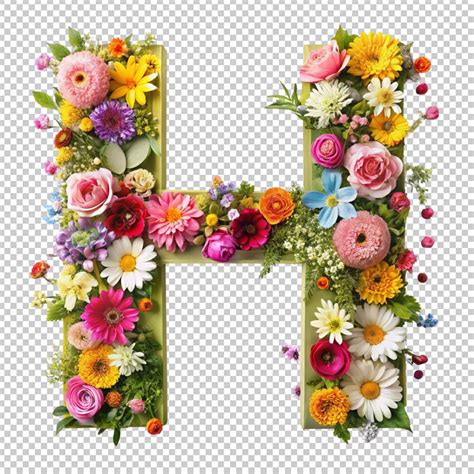 Premium Psd Floral Design Alphabet Letter H