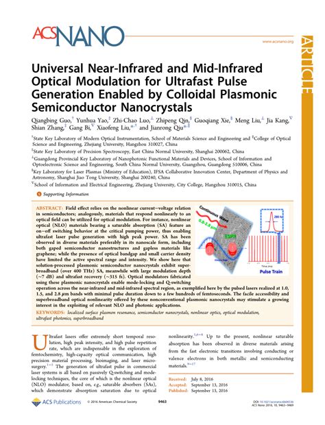 Pdf Universal Near Infrared And Mid Infrared Optical Modulation For