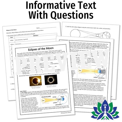 Eclipse Worksheet Middle School