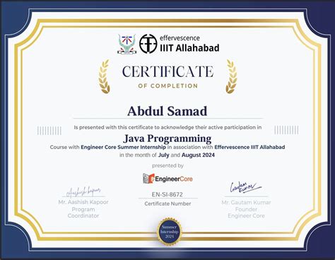 Abdul Samad On Linkedin Javaprogramming Internship Iiitallahabad