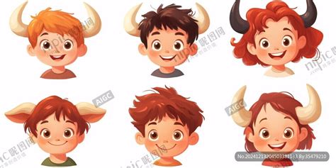 Ai创作图儿童类卡通形象设计 儿童头像插画 牛儿童卡通形象 小牛系列形象 儿童品牌卡通形象 动漫风格卡通儿童 小孩卡通形象设计 儿童类卡通形象 卡通人物男孩女孩 Q版牛牛卡通形象设计 卡通人物