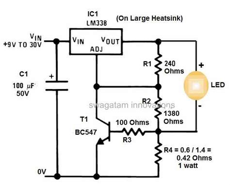 3 Watt 5 Watt LED DC To DC Constant Current Driver Circuit Homemade Circuit Projects