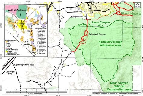 Wilderness Areas Around Las Vegas North Mccullough Map