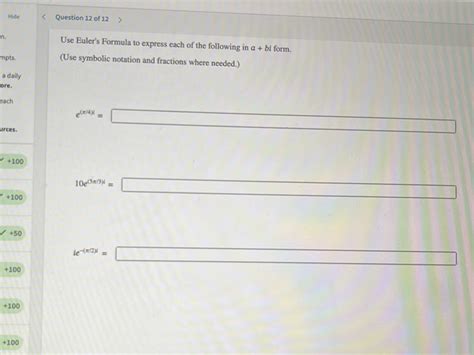 Use Eulers Formula To Express Each Of The Studyx