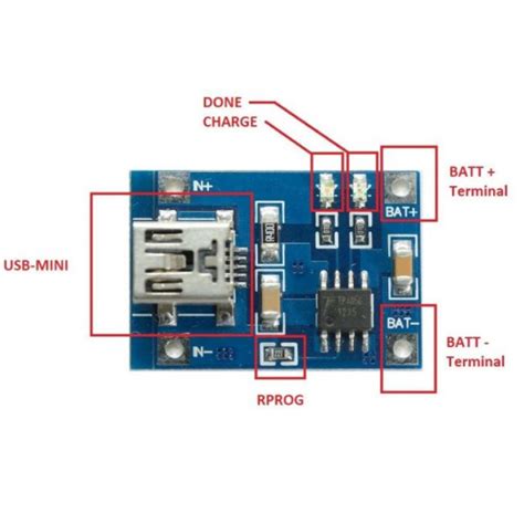 TP4056 1A Li Ion Lithium Battery Charging Module Mini USB Buy Online