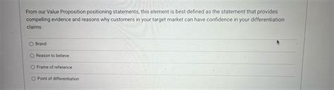 Solved From Our Value Proposition Positioning Statements