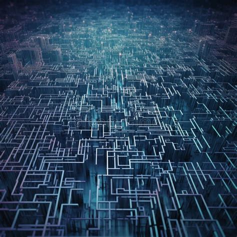 Abstract Image Of Maze Made Up Of Financial Charts And Data For Symbolizing The Idea Of