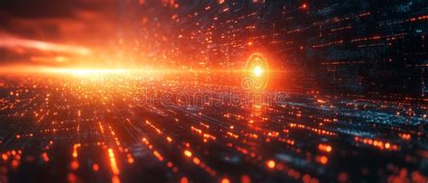 Vibrant Quantum Network With Glowing Particles And Light Stock Illustration Illustration Of