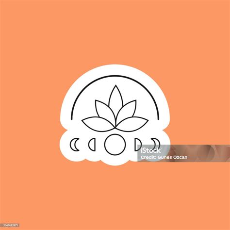 추상 만화 보헤미안 요가 명상 아이콘 재미 추상 아이콘 선 그리기 꽃 나무 허브와 나뭇잎 스티커 요가 명상 디자인 요가에 대한 스톡 벡터 아트 및 기타 이미지 Istock