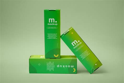 Вид макета картонной упаковочной коробки Премиум Psd Файл