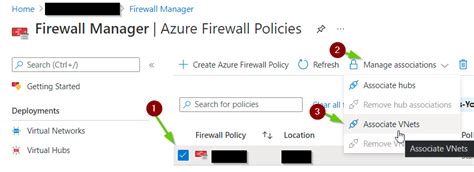 associate azure firewall policy with a vnet using powershell or azure
