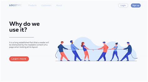 밧줄 평면 벡터 일러스트 레이 션의 반대쪽 끝을 당기는 사람들 무료 벡터