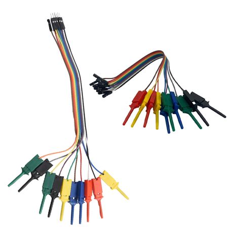 10 Pin Hook Clip Kit 5 Color Logic Analyzer Cable Clip Probe Male Female E2896