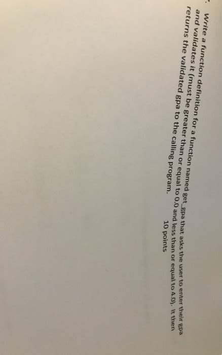 Solved Write A Function Definition For A Function Named G