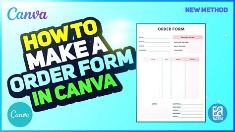 Creating An Order Form In Canva Step By Step Tutorial YouTube