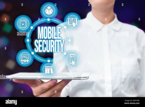 Text Sign Showing Mobile Security Business Concept Protection Of Mobile Phone From Threats And