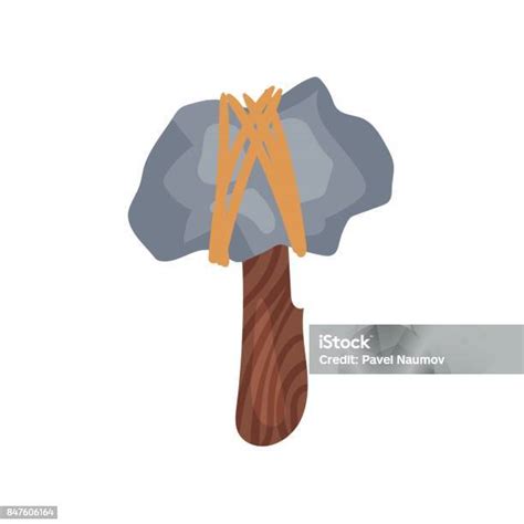 선사 시대 돌 도끼 돌 나이 기호 원시인 다채로운 벡터 일러스트 레이 션의 무기 0명에 대한 스톡 벡터 아트 및 기타 이미지 0명 고고학 고대 유물 Istock