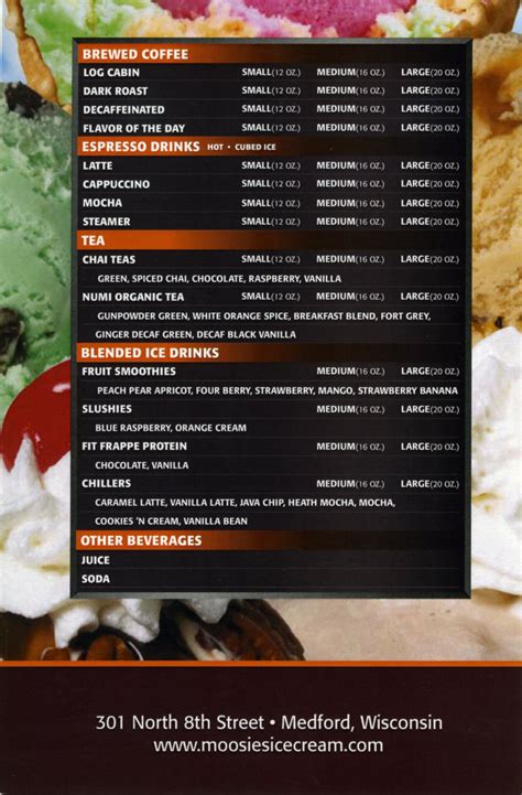 Ice Cream Moosies Ice Cream And Coffee Medford Wi