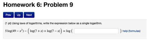Solved Using Laws Of Logarithms Write The Expression Below