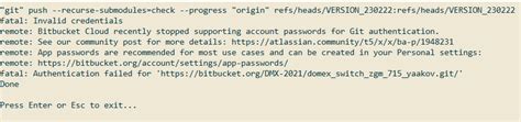 unable to push to repository