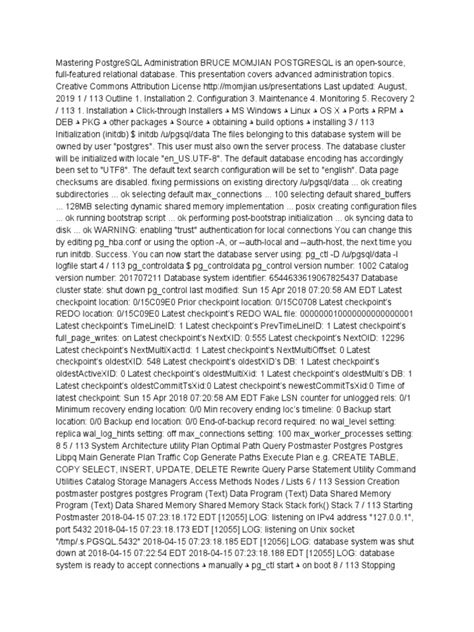 Mastering Postgresql Pdf Postgre Sql Backup