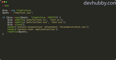 How To Create A Zip File And Download It In Php Rwebdevelopment