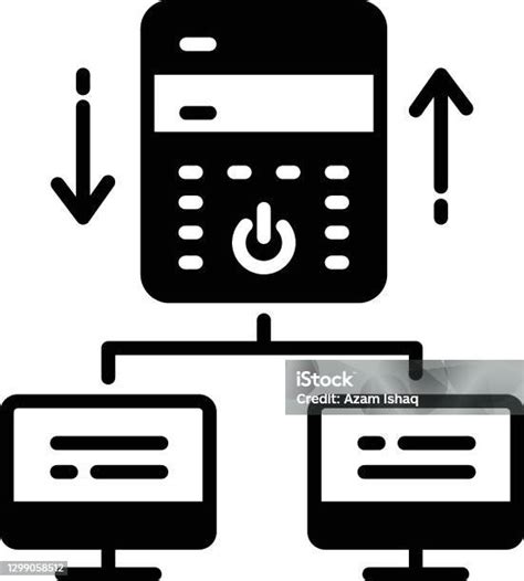 미리 구축된 가상 머신 개념 데스크톱 공유 벡터 글리프 아이콘 디자인 클라우드 컴퓨팅 및 인터넷 호스팅 서비스 기호 온 화이트 백그라운드 0명에 대한 스톡 벡터 아트 및