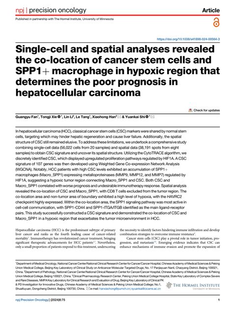 pdf single cell and spatial analyses revealed the co location of