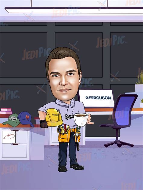 custom cartoon caricature with custom background personalized digital artwork jedipic