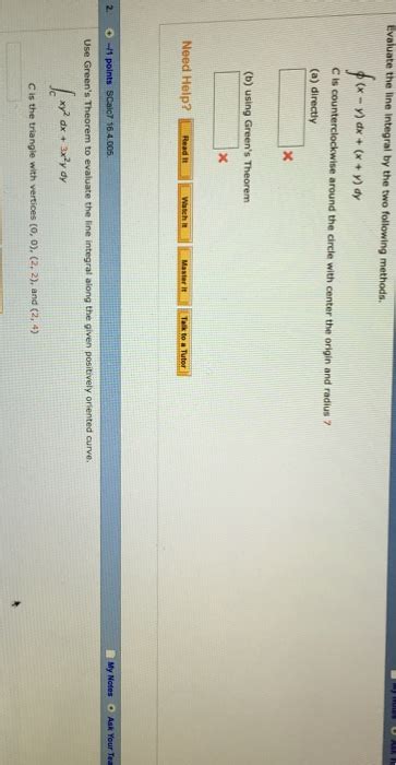 Solved Evaluate The Line Integral By The Two Following Chegg Com
