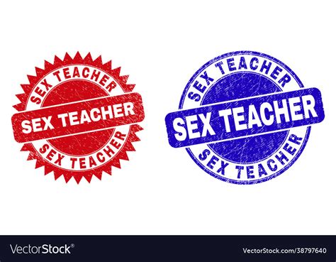 Sex Teacher Rounded And Rosette Stamps Royalty Free Vector