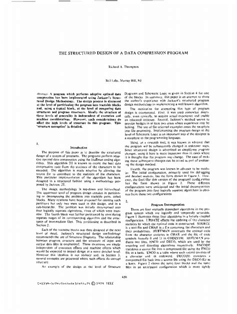the structured design of a data compression program ieee conference