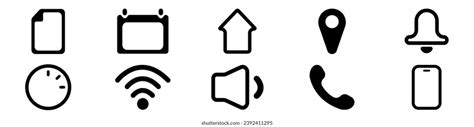 Vector Set Linear Icons Location Time Stock Vector Royalty Free