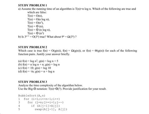 Solved STUDY PROBLEM 1 A Assume The Running Time Of An Chegg