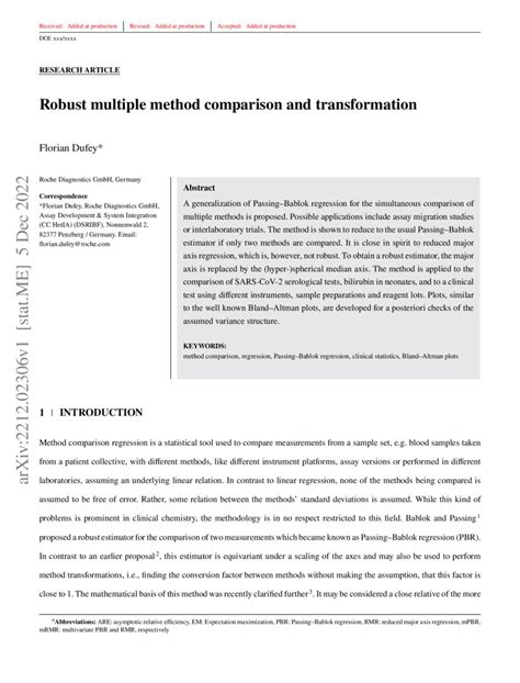 Robust Multiple Method Comparison And Transformation Deepai