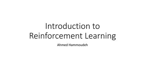 introduction to reinforcement learning ppt